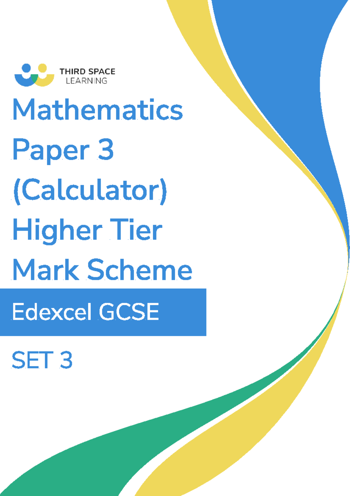 Edexcel Set 3 Higher GCSE Math Paper 3 Mark Scheme - Mathematics Paper ...