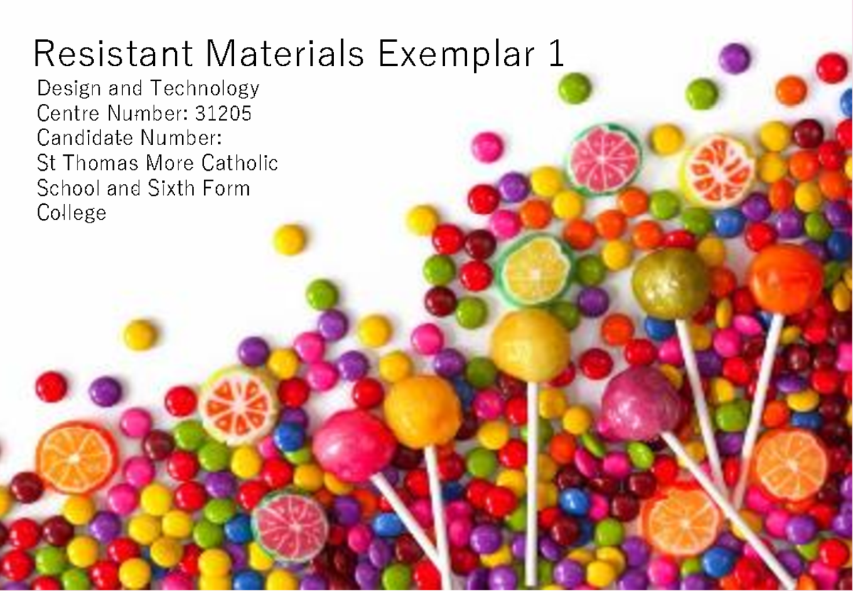 Resistant Materials exemplar 1 - Design and Technology Centre Number ...