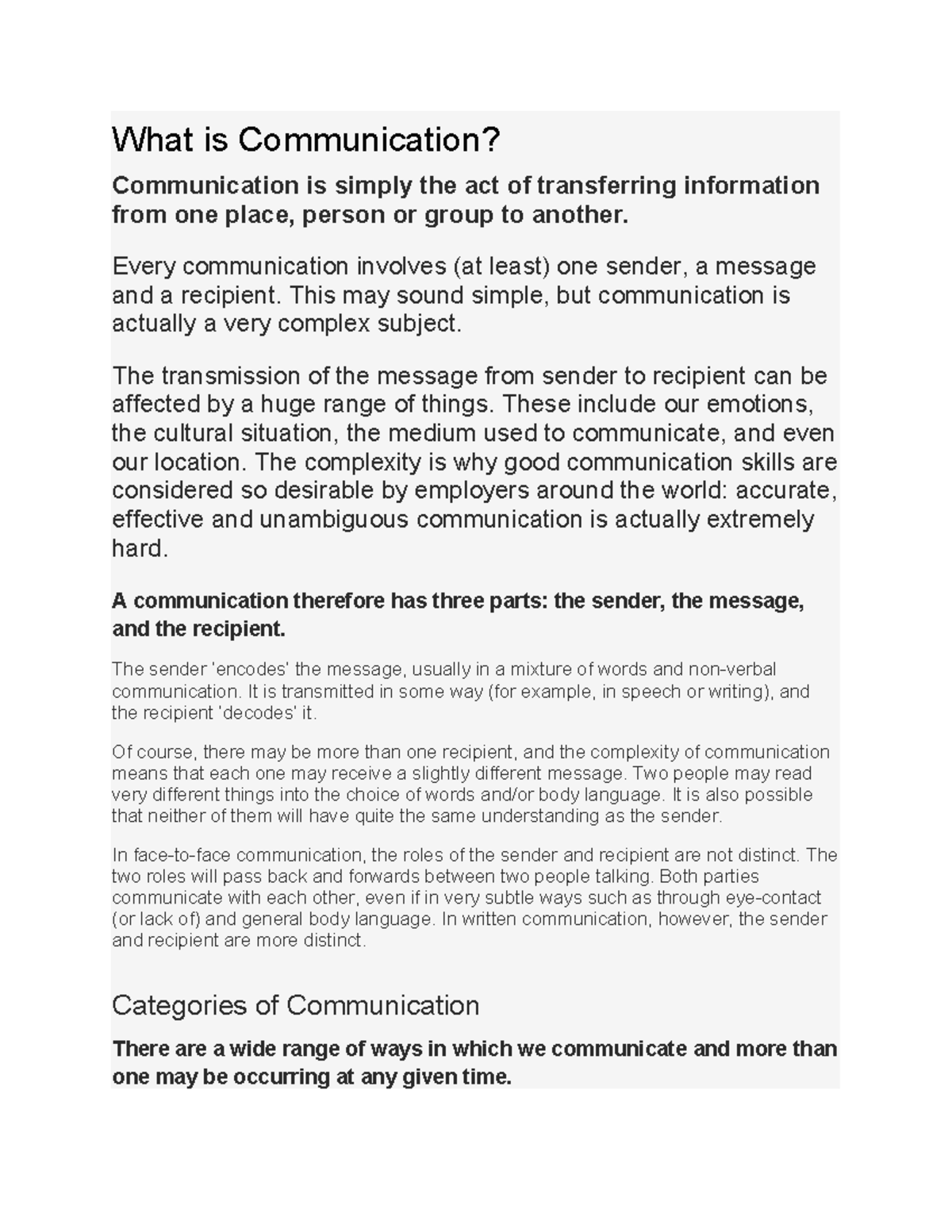 Communication - What is Communication? Communication is simply the act ...