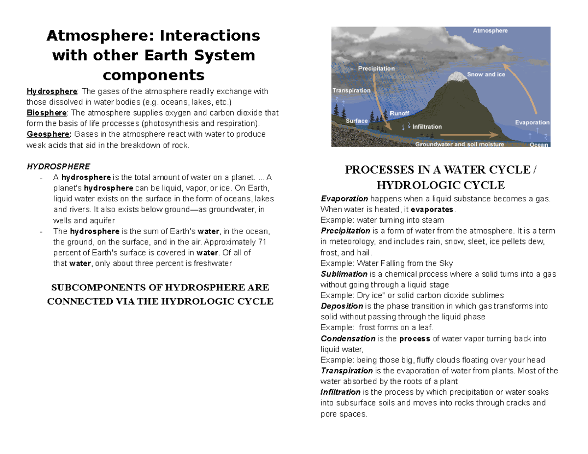 Atmosphere - Science - Atmosphere: Interactions with other Earth System ...