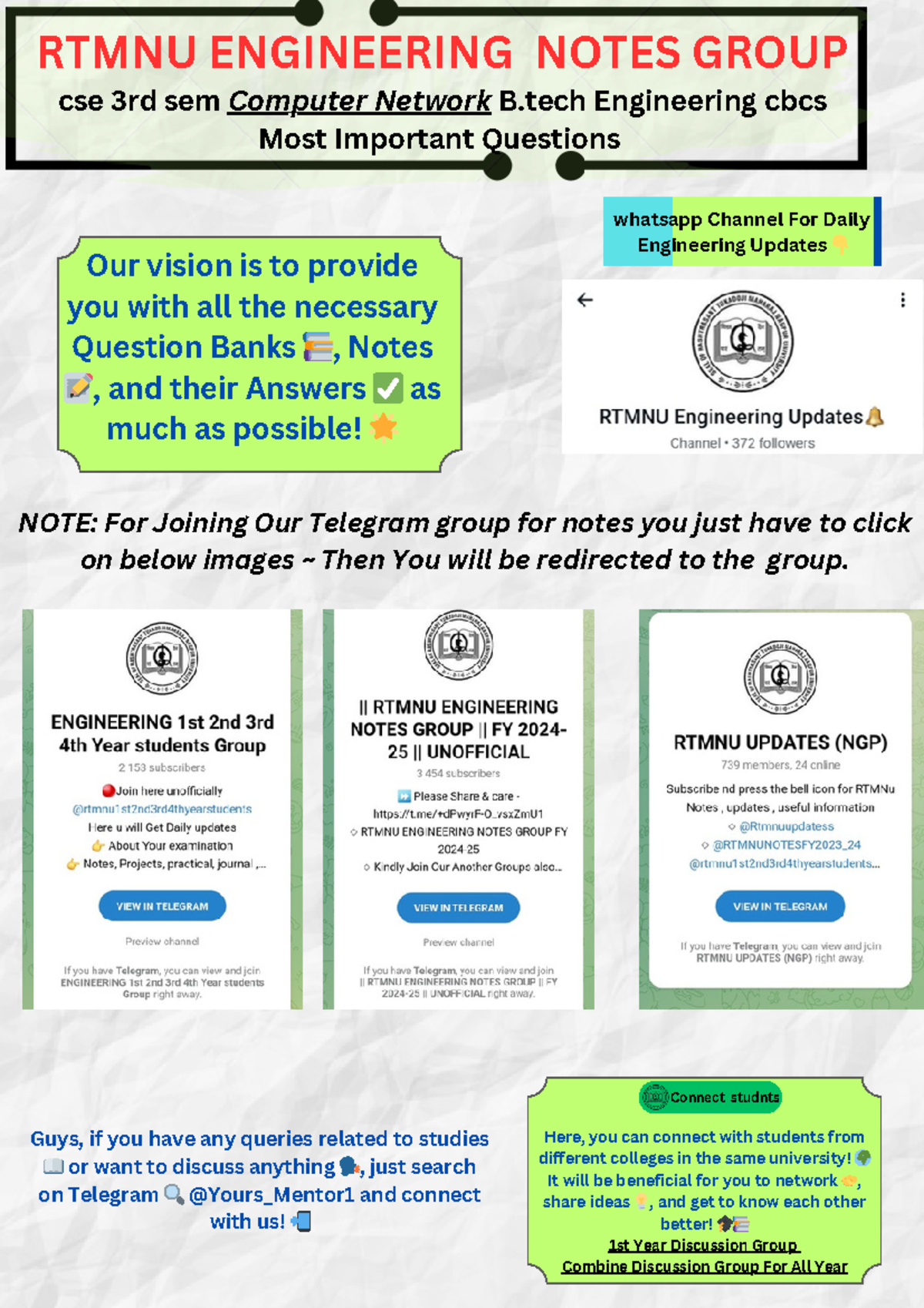 Computer Network (CN) - RTMNU ENGINEERING NOTES GROUP Our vision is to ...