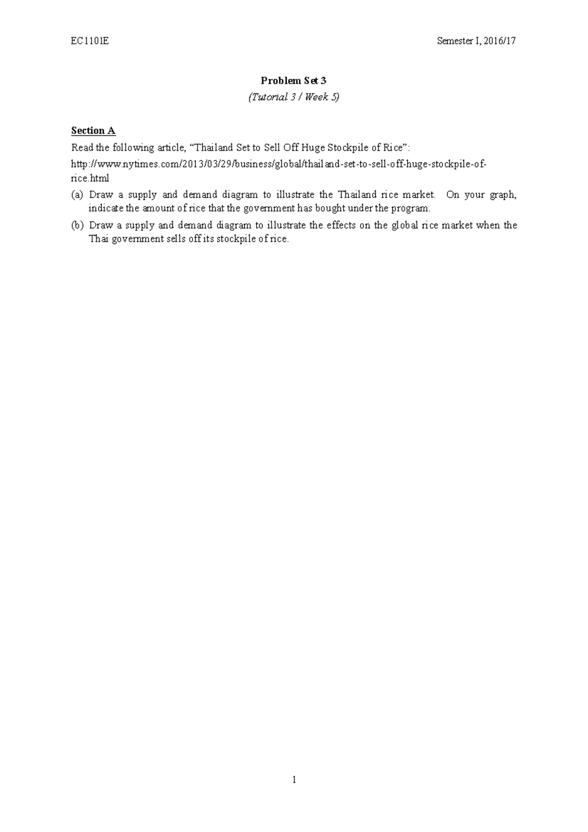 Problem Set 3 - extra qns - Problem Set 3 (Tutorial 3 / Week 5) Section ...