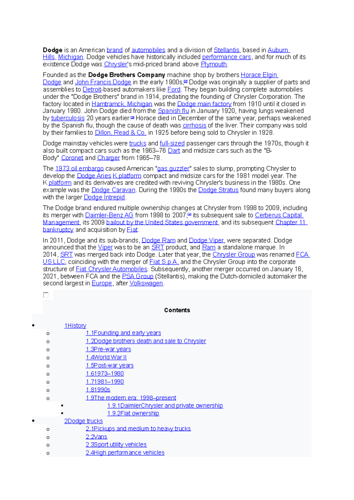 Dodge - Dodge vehicles have historically included performance cars, and ...