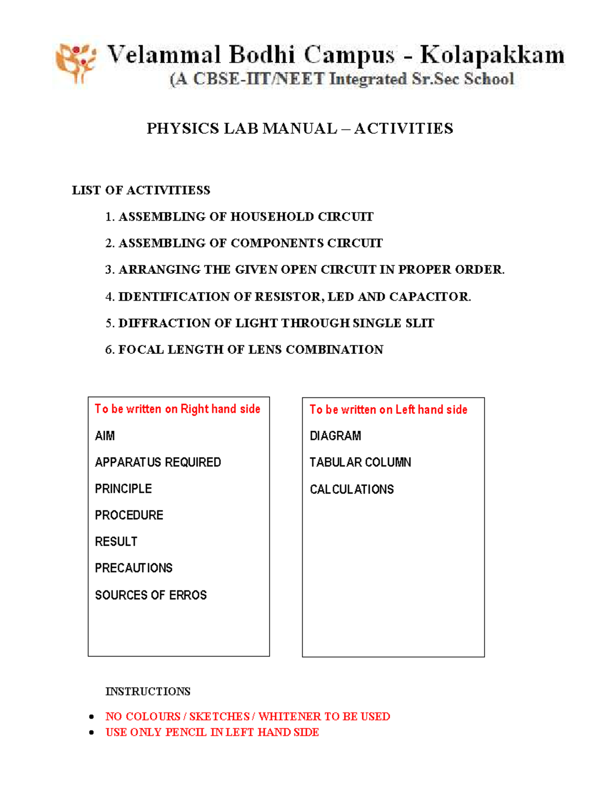PHY LAB Activities 2023-2024 - PHYSICS LAB MANUAL – ACTIVITIES LIST OF ...