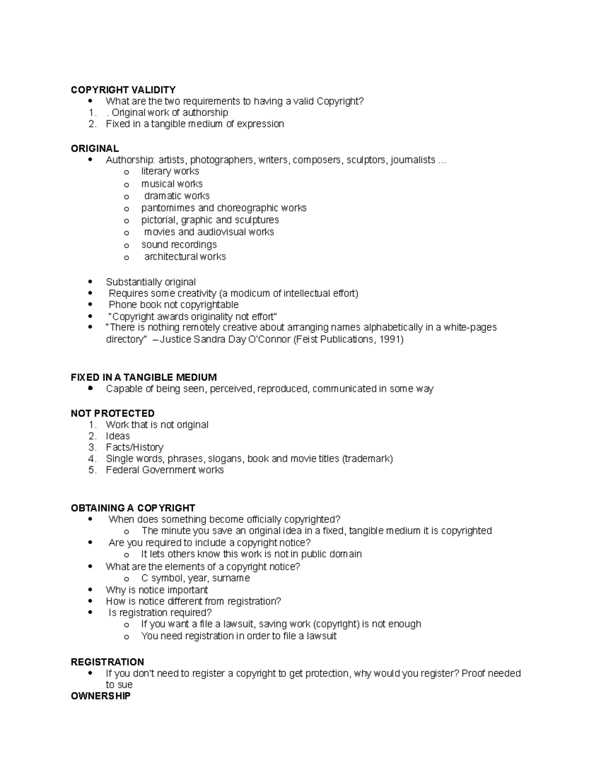 Copyright Intro - COPYRIGHT VALIDITY What are the two requirements to ...