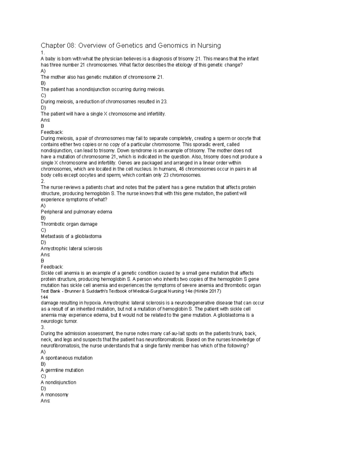 Chapter 08 Overview of Genetics and Genomics in Nursing - A baby is ...