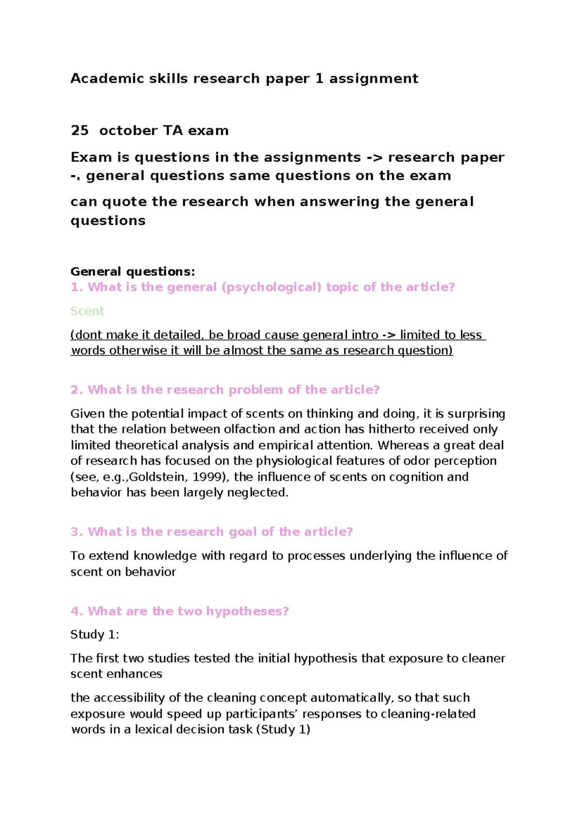 AS research paper 1 assignment - Academic skills research paper 1 ...