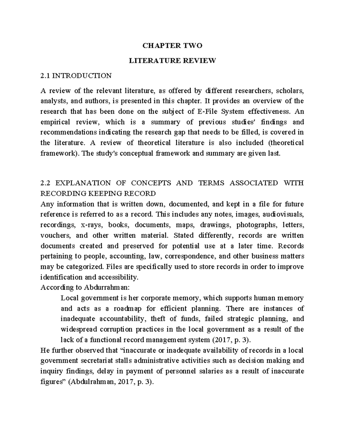 Literature Review - Students Guide - CHAPTER TWO LITERATURE REVIEW 2 ...