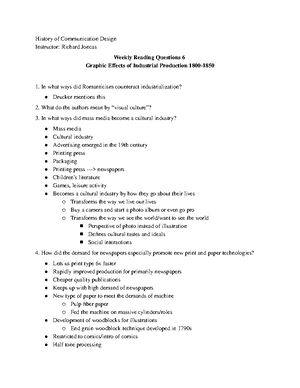 Chapter 1 reading questions - Graphic Design History - History of ...