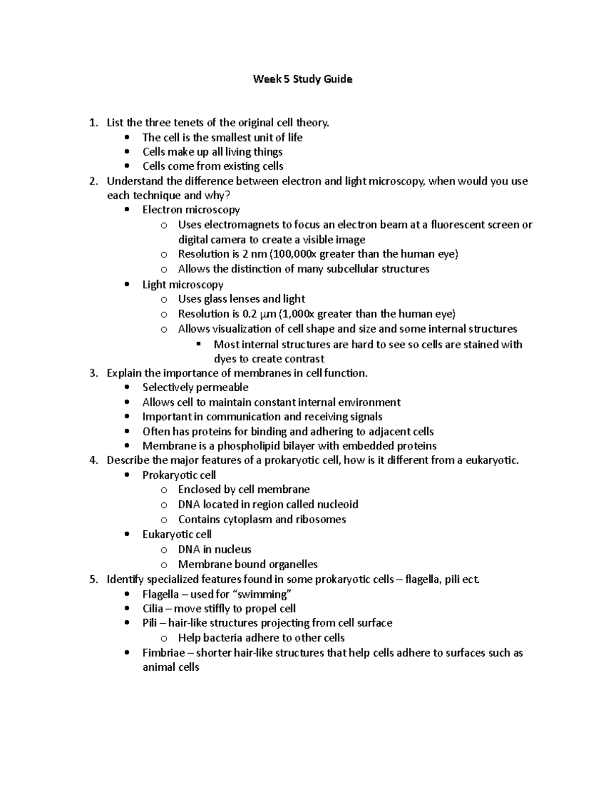 Week 5 Study Guide - Week 5 Study Guide 1. List the three tenets of the ...