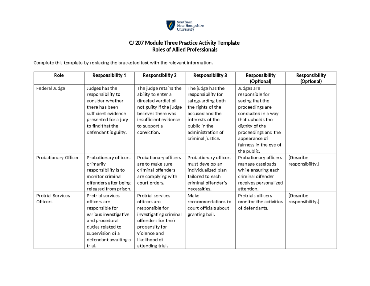 CJ-207 Practice Activity 3-1 Template - CJ 207 Module Three Practice ...