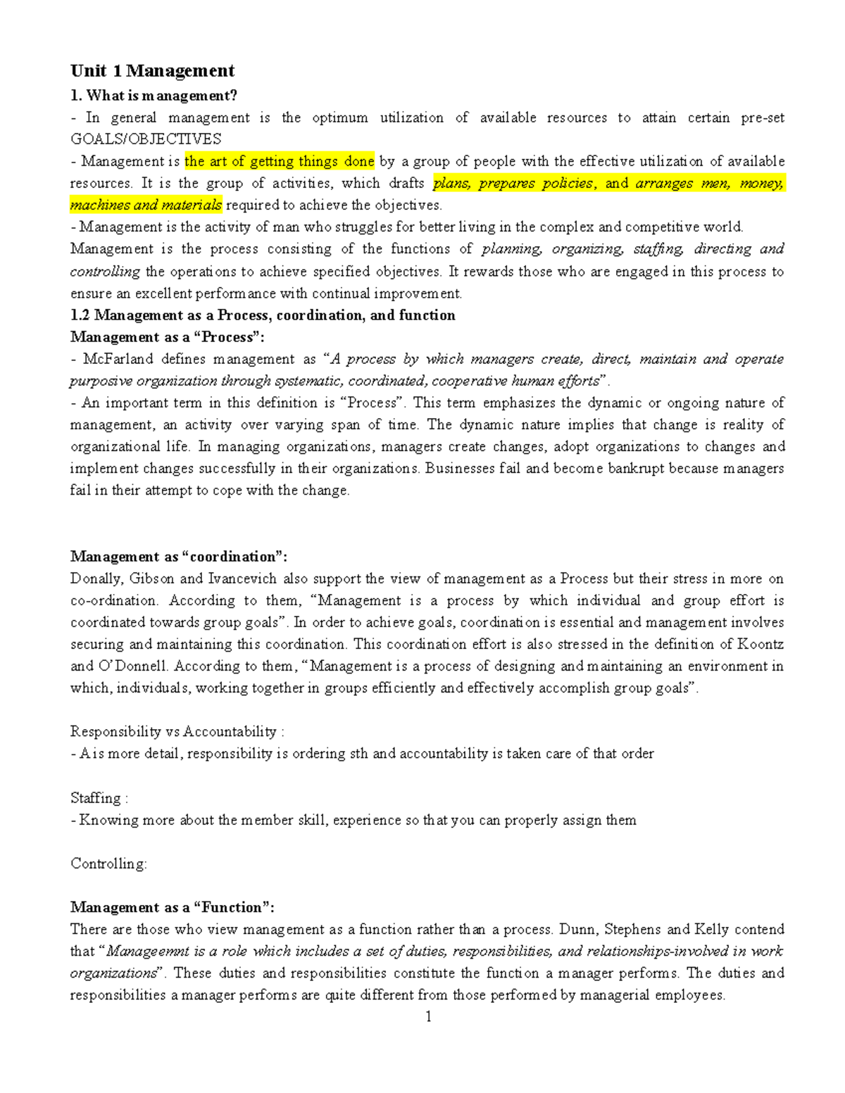 Unit 1 Management - Bản photo - Unit 1 Management What is management ...