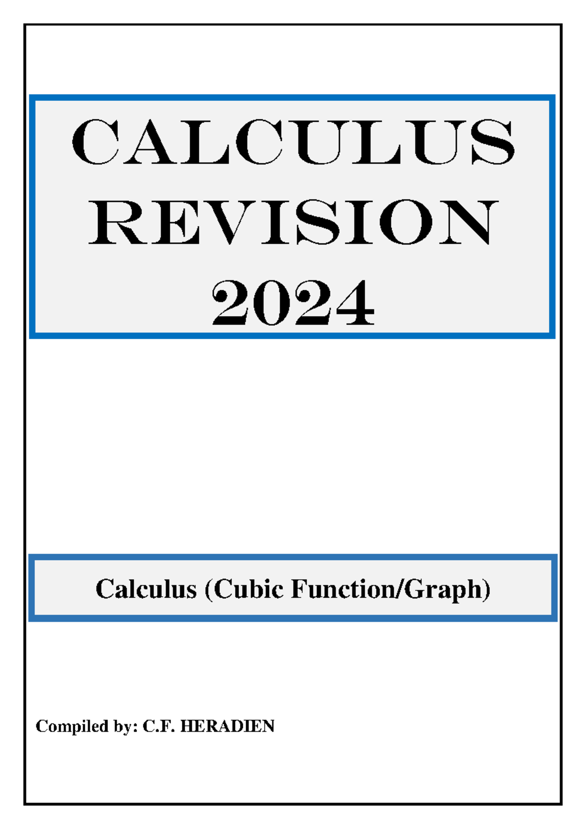 Calculus revision content book. Made to make calculus easy. Questions ...