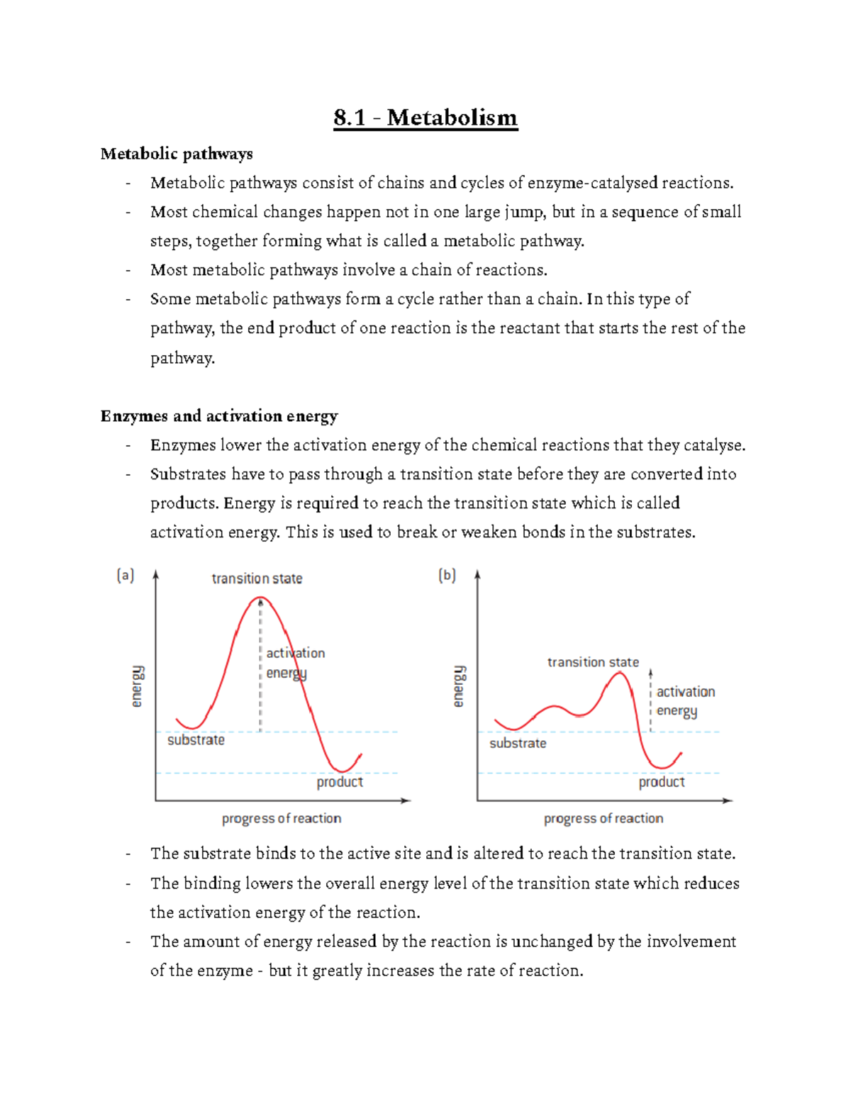 HL Chapter 8 - Metabolism, respiration, photosynthesis - 8 - Metabolism ...