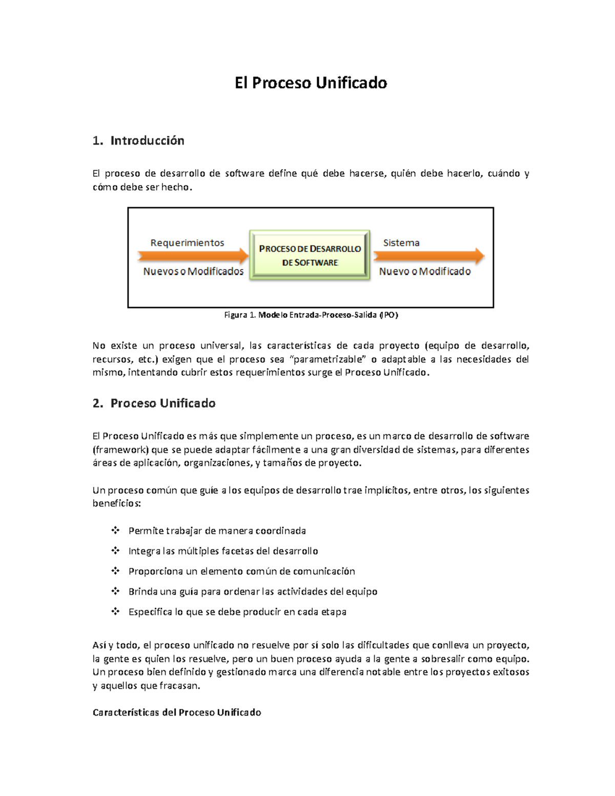 Apunte - Proceso Unificado - El Proceso Unificado 1. Introducción El ...