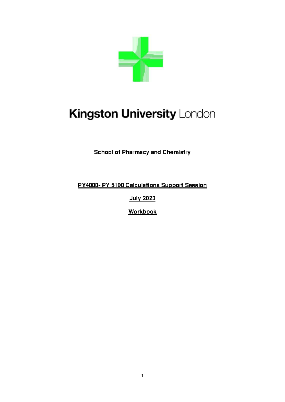 Level 4 calc summer support 22-23 with class notes - School of Pharmacy ...