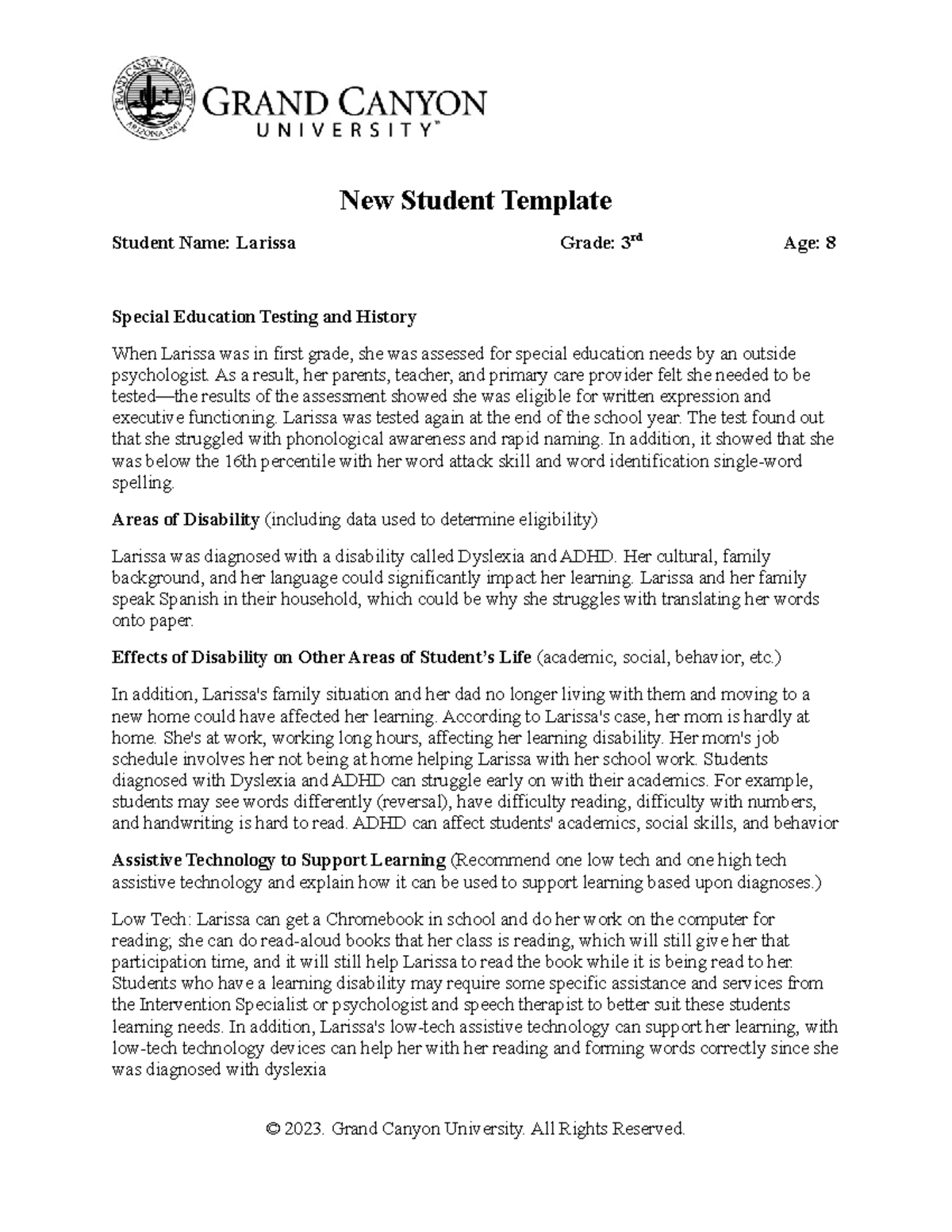 assignment 6 SPD-200-RS-New-Student - New Student Template Student Name ...