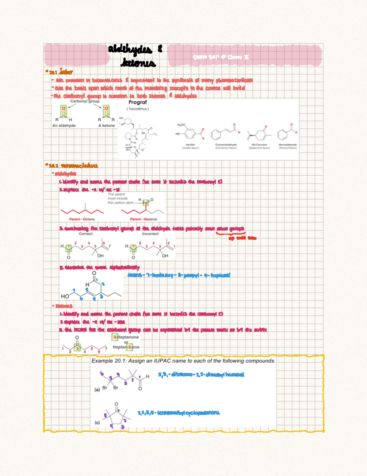 CHEM 3111- Chapter 20 Aldehydes and Ketones - aldehydes E CHEM o Chem ...