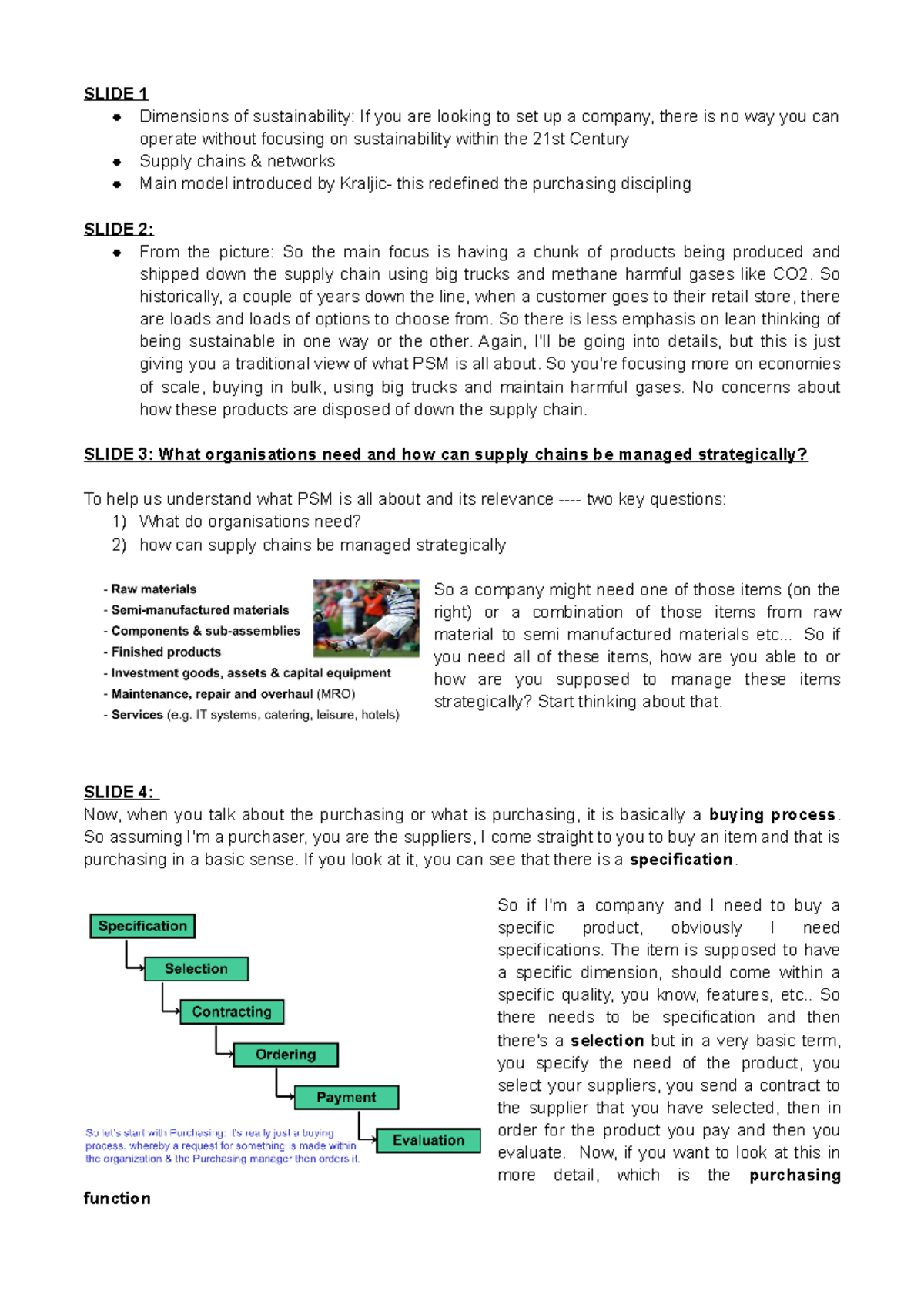 Week 1 Lecture transcript - SLIDE 1 Dimensions of sustainability: If you are looking to set up a ...