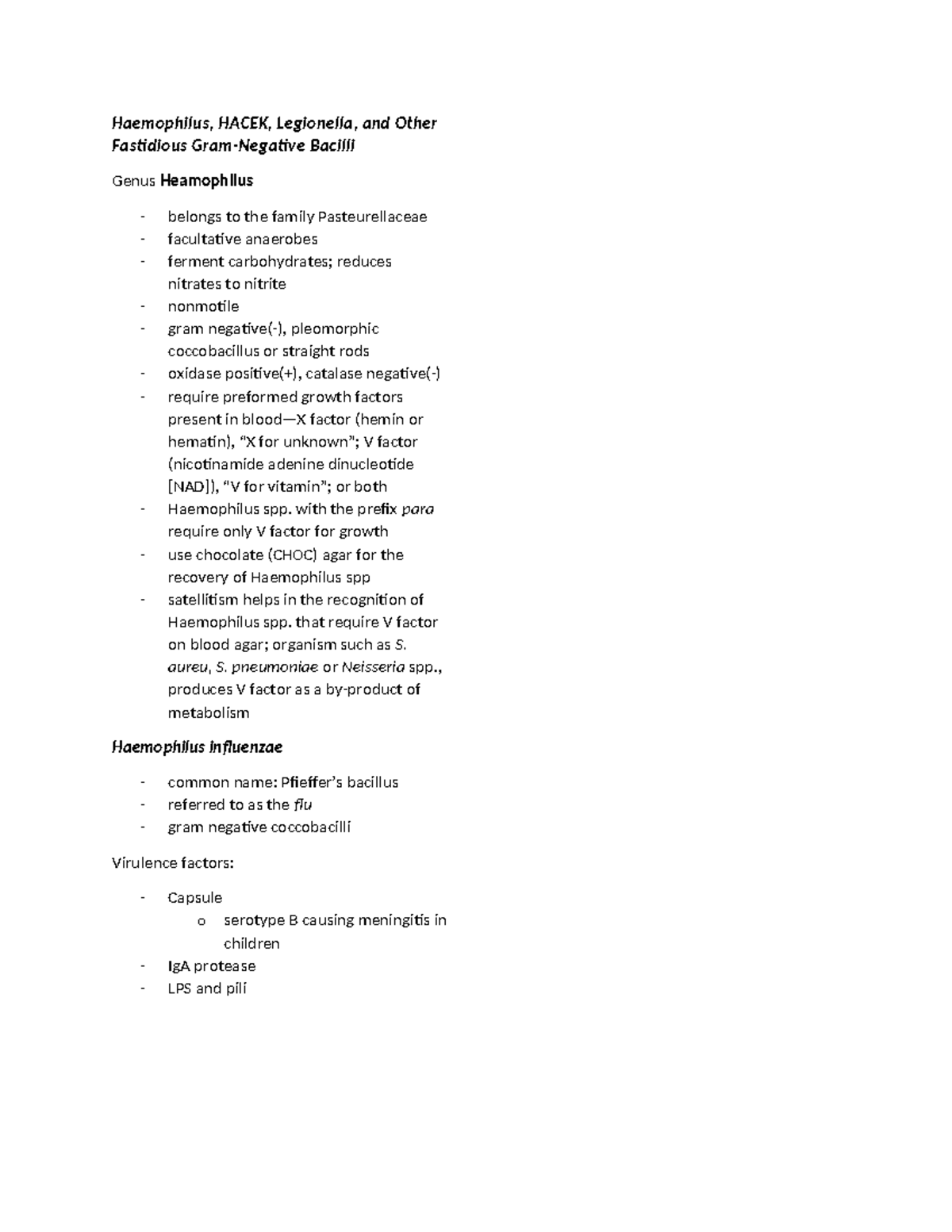 HACEK-Haemophilus - Haemophilus, HACEK, Legionella, and Other ...