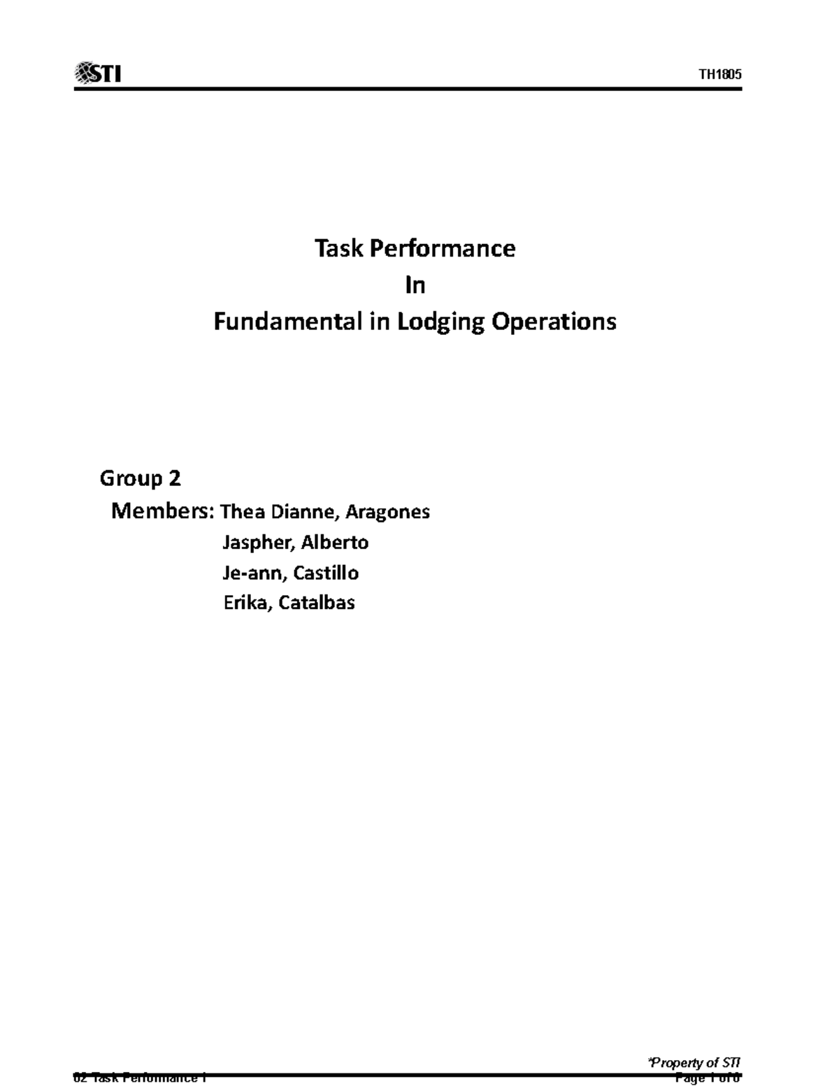 02 Task Performance 1 - ARG-2-2 - Task Performance In Fundamental in ...