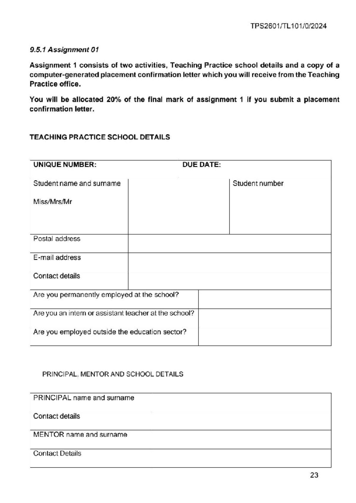 All documents I need - TPS 2601 /102/0/ APPENDIX B- TO THE SCHOOL BASED ...