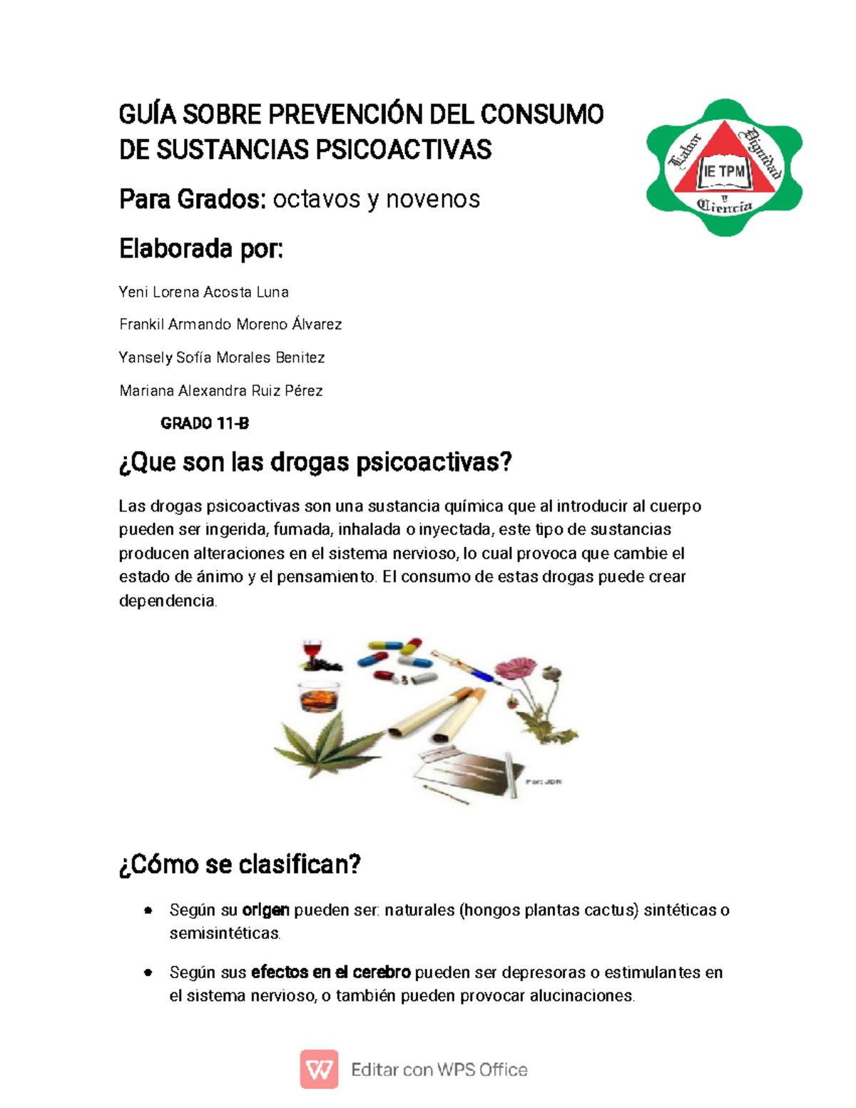 Cartilla Sobre Prevención DEL Consumo DE Sustancias Psicoactivas - GUÍA SOBRE PREVENCIÓN DEL ...