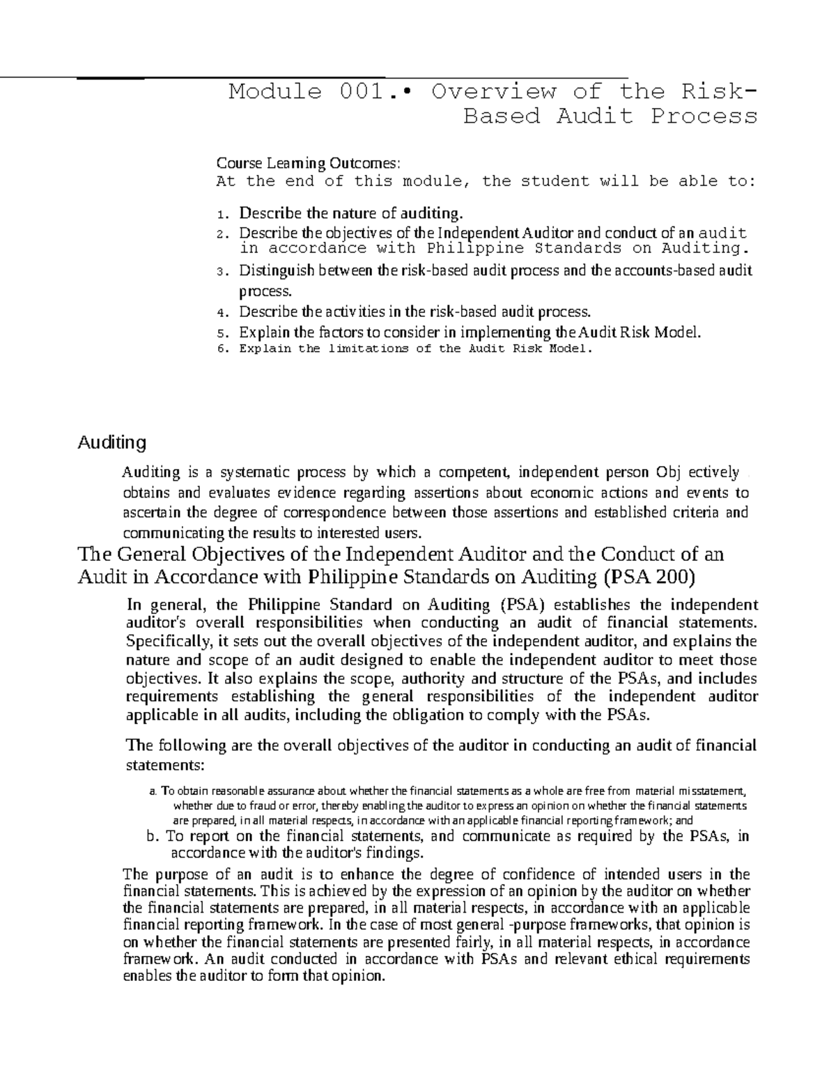 Week 1 - Auditing theory Auditing theory Auditing theory Auditing ...