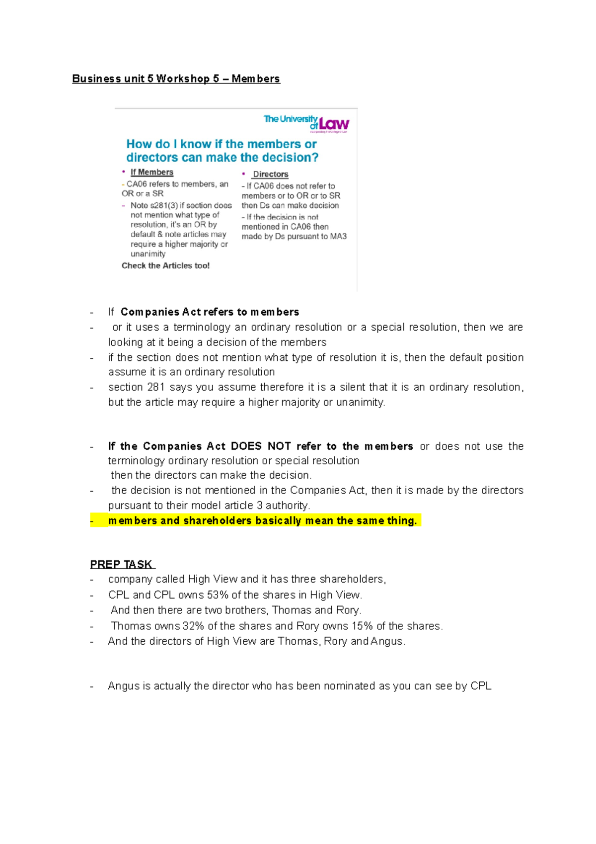 Business workshop 5 prep task 2021 - Studocu