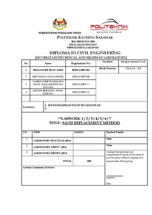 EXP 4 - JAR TEST LAB Report - CIVIL ENGINEERING DEPARTMENT POLITEKNIK ...