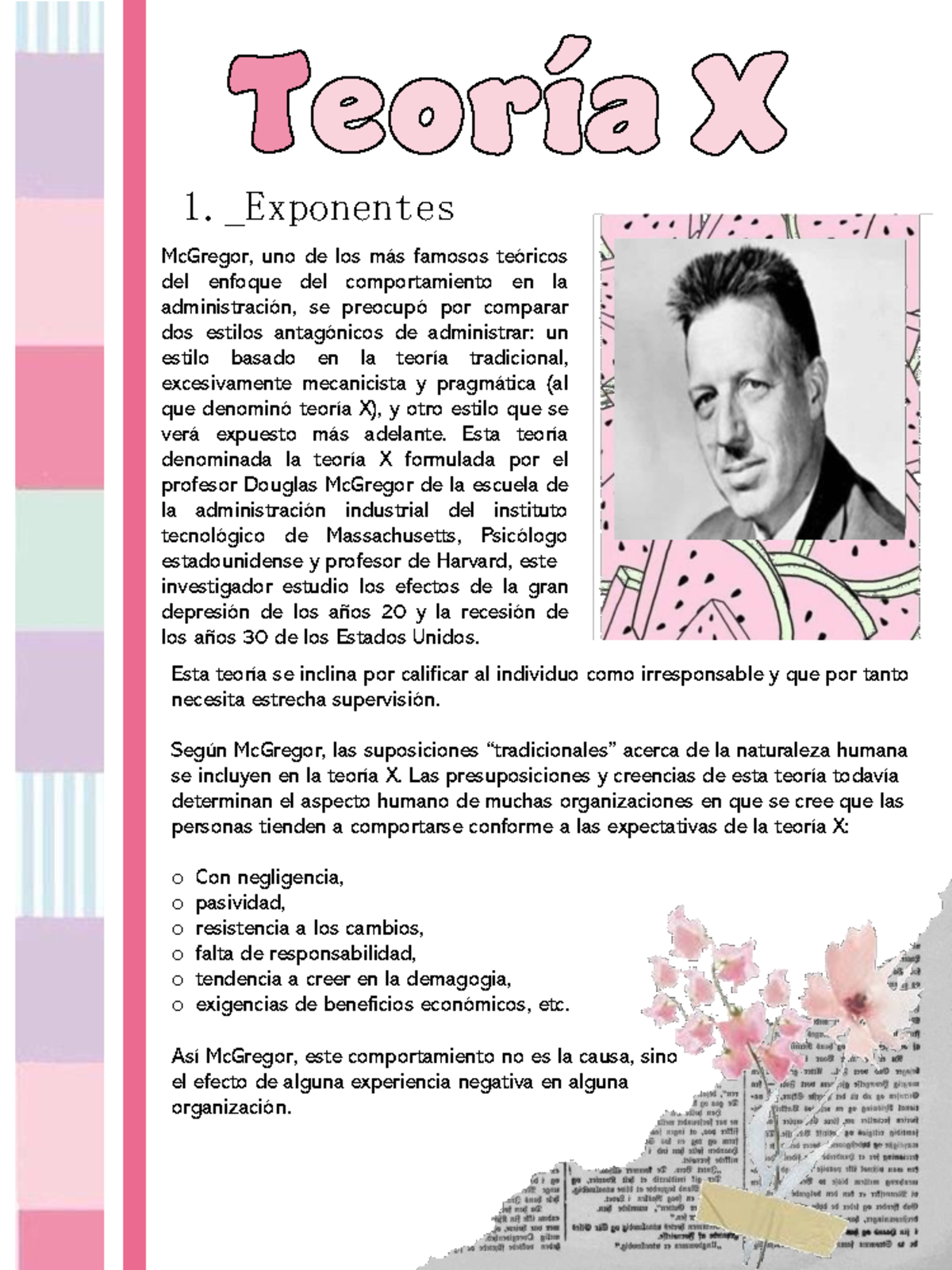 Teoria X Y Z 1 Exponentes Mcgregor Uno De Los M·s Famosos