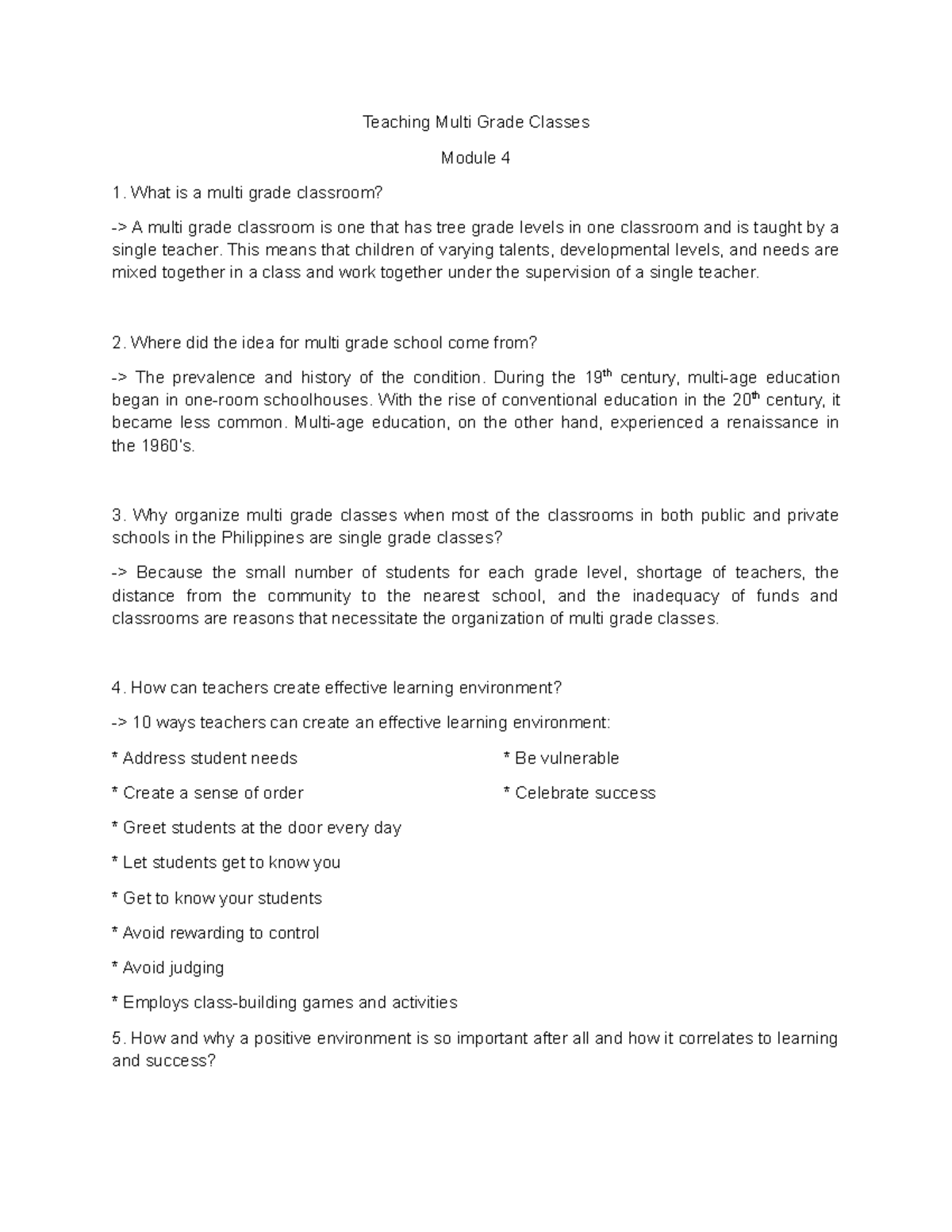 Teaching Multi Grade Classes Module 4 - Engineering Mechanics - Studocu