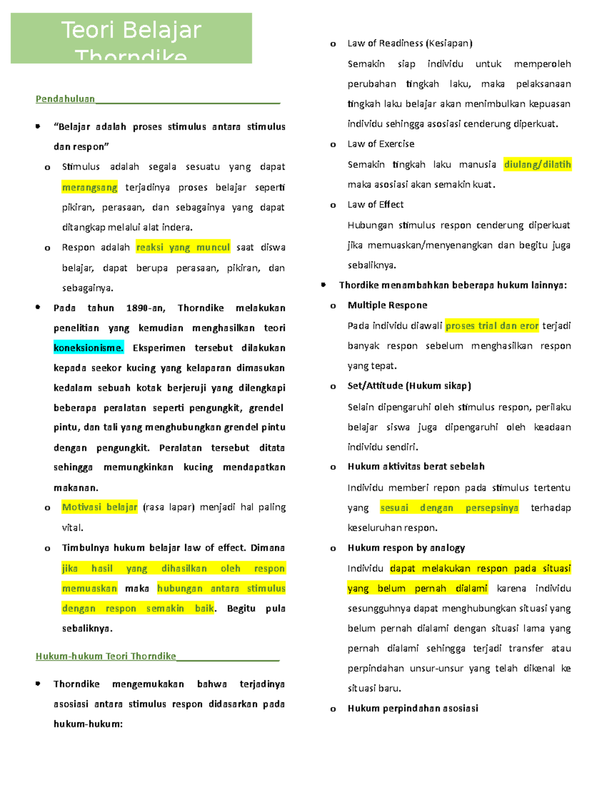 Teori Belajar PBM - Pendahuluan ...