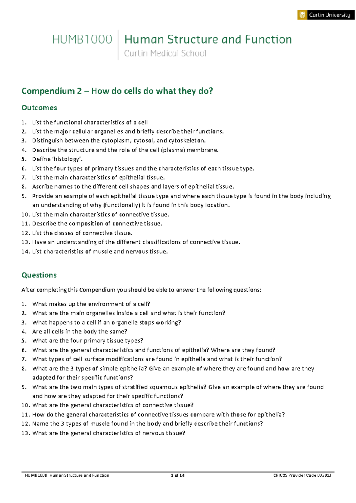 Compendium 2 Internal HSF answers 2023 - Compendium 2 – How do cells do ...