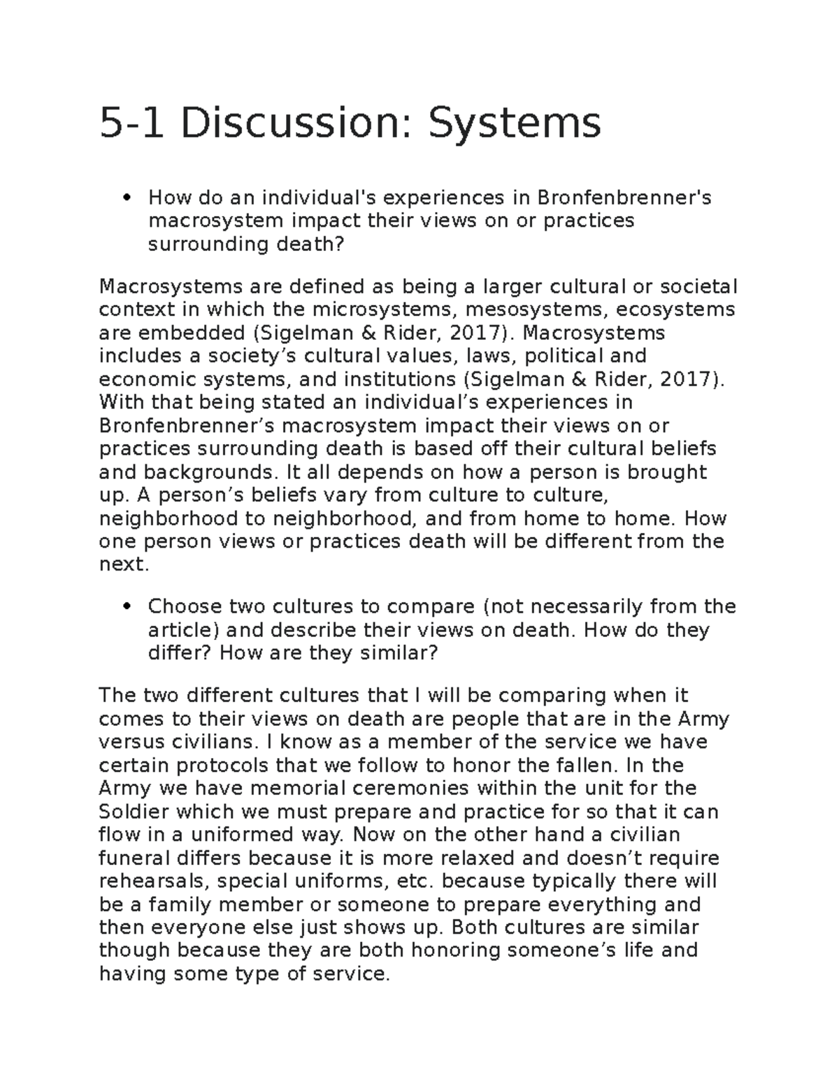 5-1 systems - discussion - 5-1 Discussion: Systems How do an individual ...