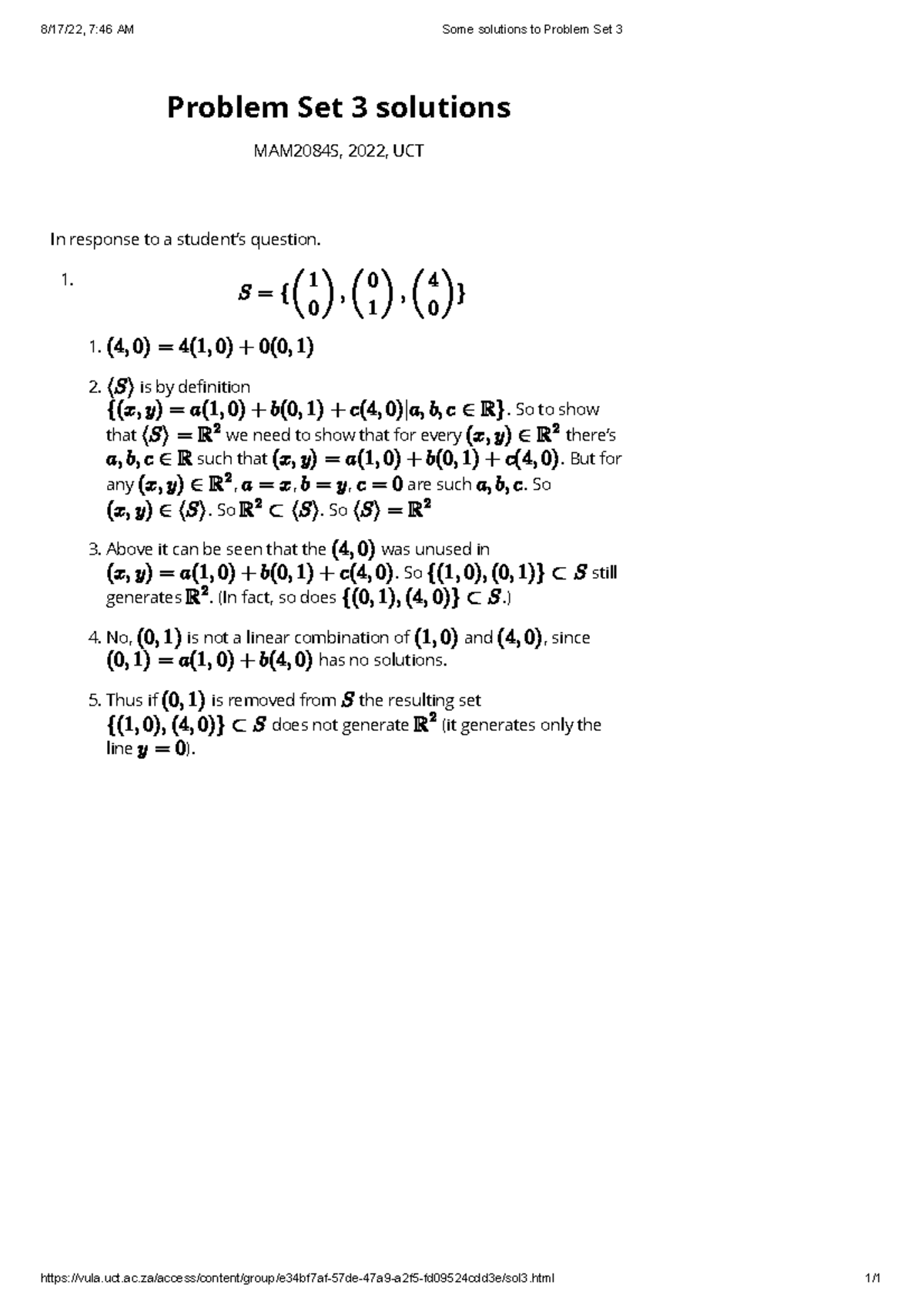 Some solutions to Problem Set 3 - - Studocu