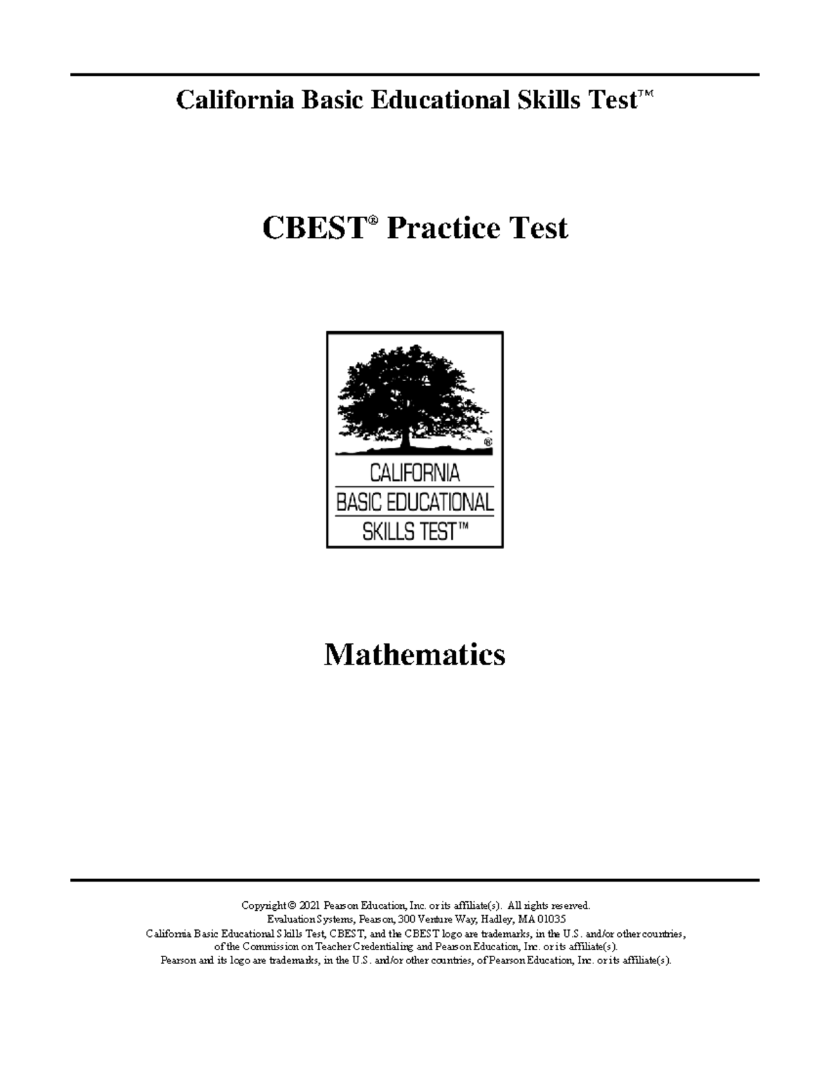 Cbest OPT Math - Exercises - California Basic Educational Skills Test ...