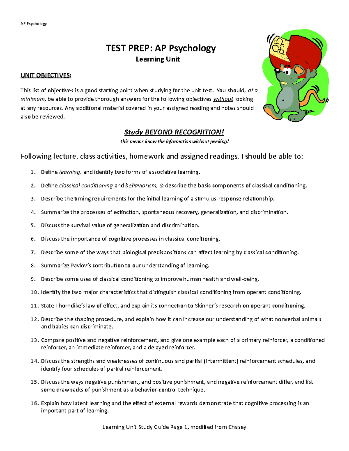 TEST PREP - learning - AP Psychology TEST PREP: AP Psychology Learning ...