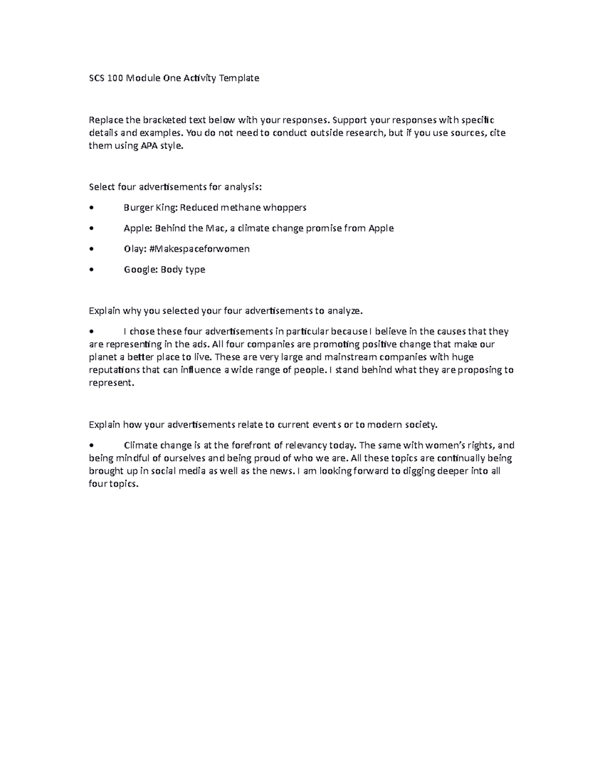 Soc.sci - so csec assignment - SCS 100 Module One Activity Template ...
