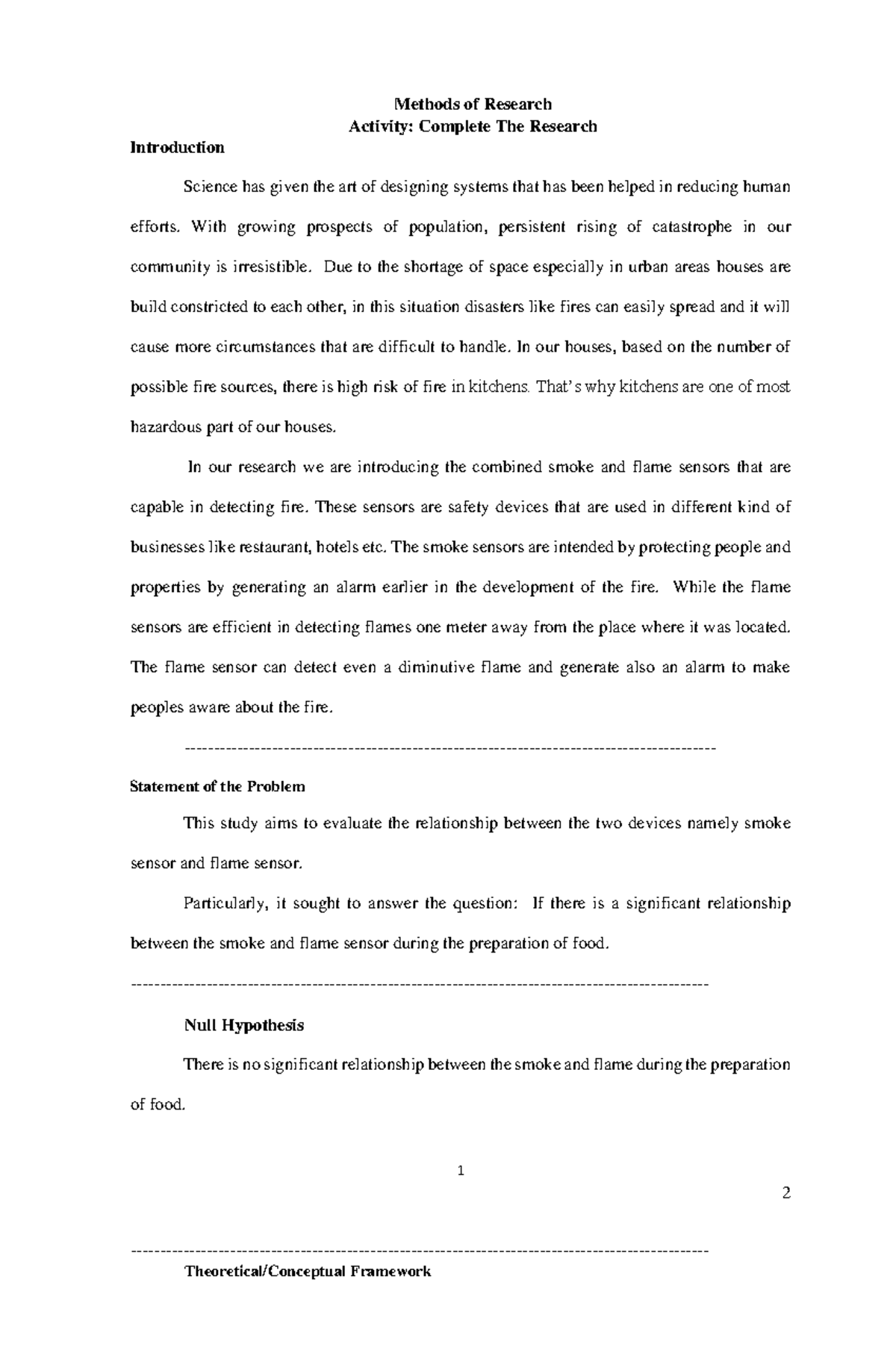 Introduction to Research Methods - Methods of Research Activity ...