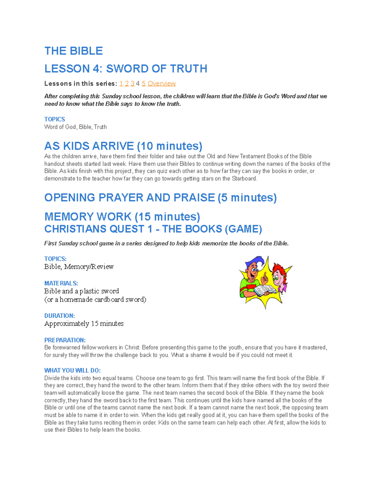 THE Bible(Lesson 4) SUNDAY CLASS BIBLE - THE BIBLE LESSON 4: SWORD OF ...