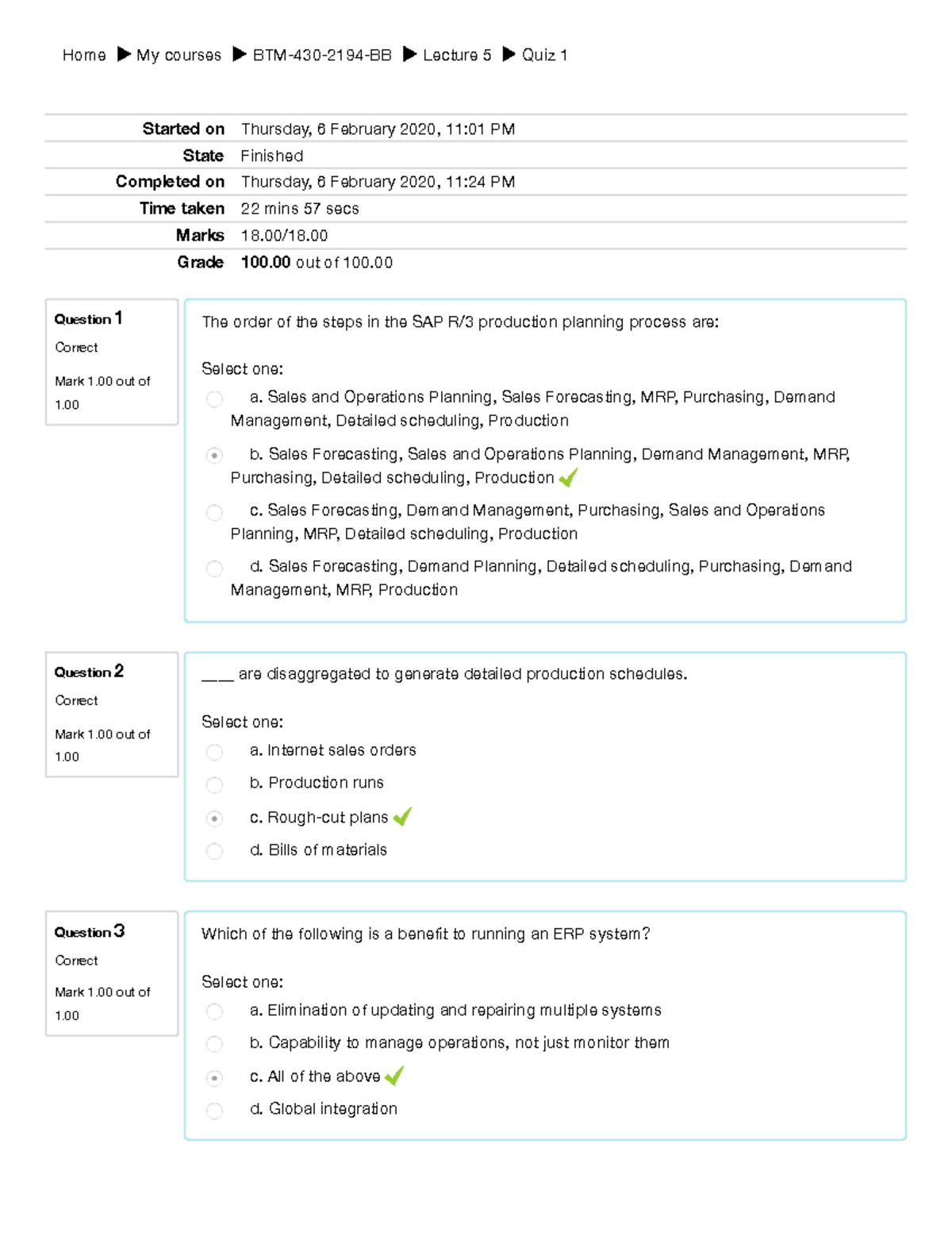 Quiz 1 - Quiz 1 - Home My courses BTM-430-2194-BB Lecture 5 Quiz 1 ...