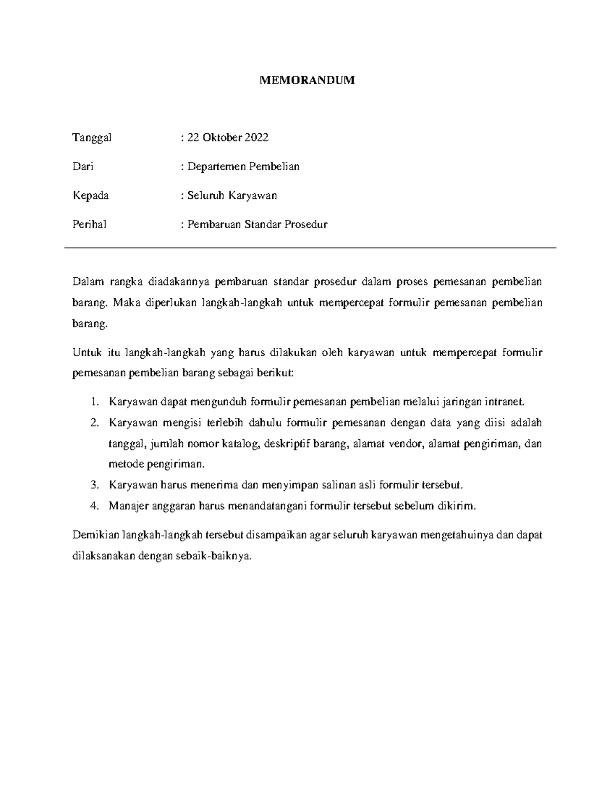 Tarisa Ayu W 1501194129 Tugas 4 KB - MEMORANDUM Tanggal : 22 Oktober ...