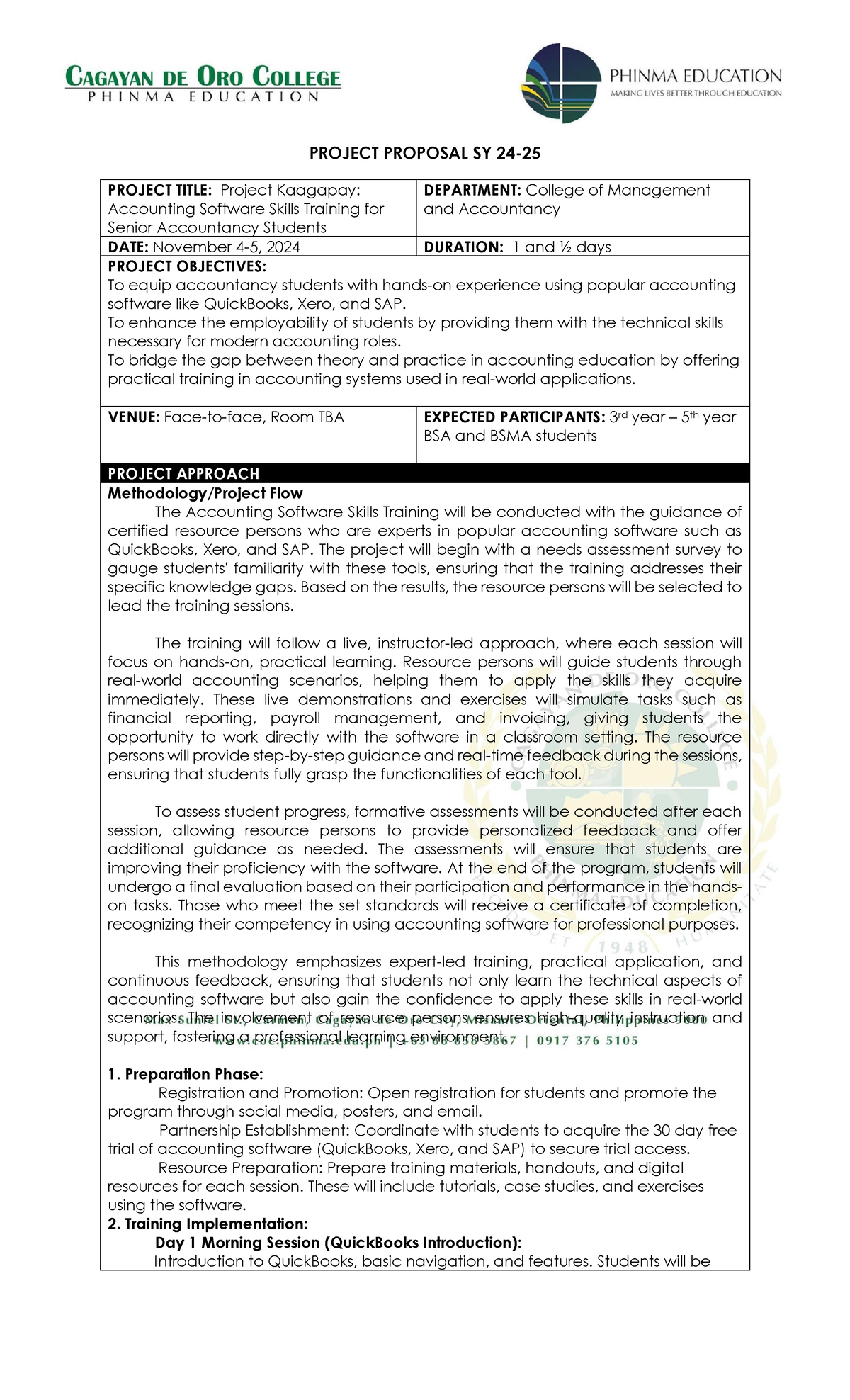 JPIA Project Proposal - PROJECT PROPOSAL SY 24- PROJECT TITLE: Project ...