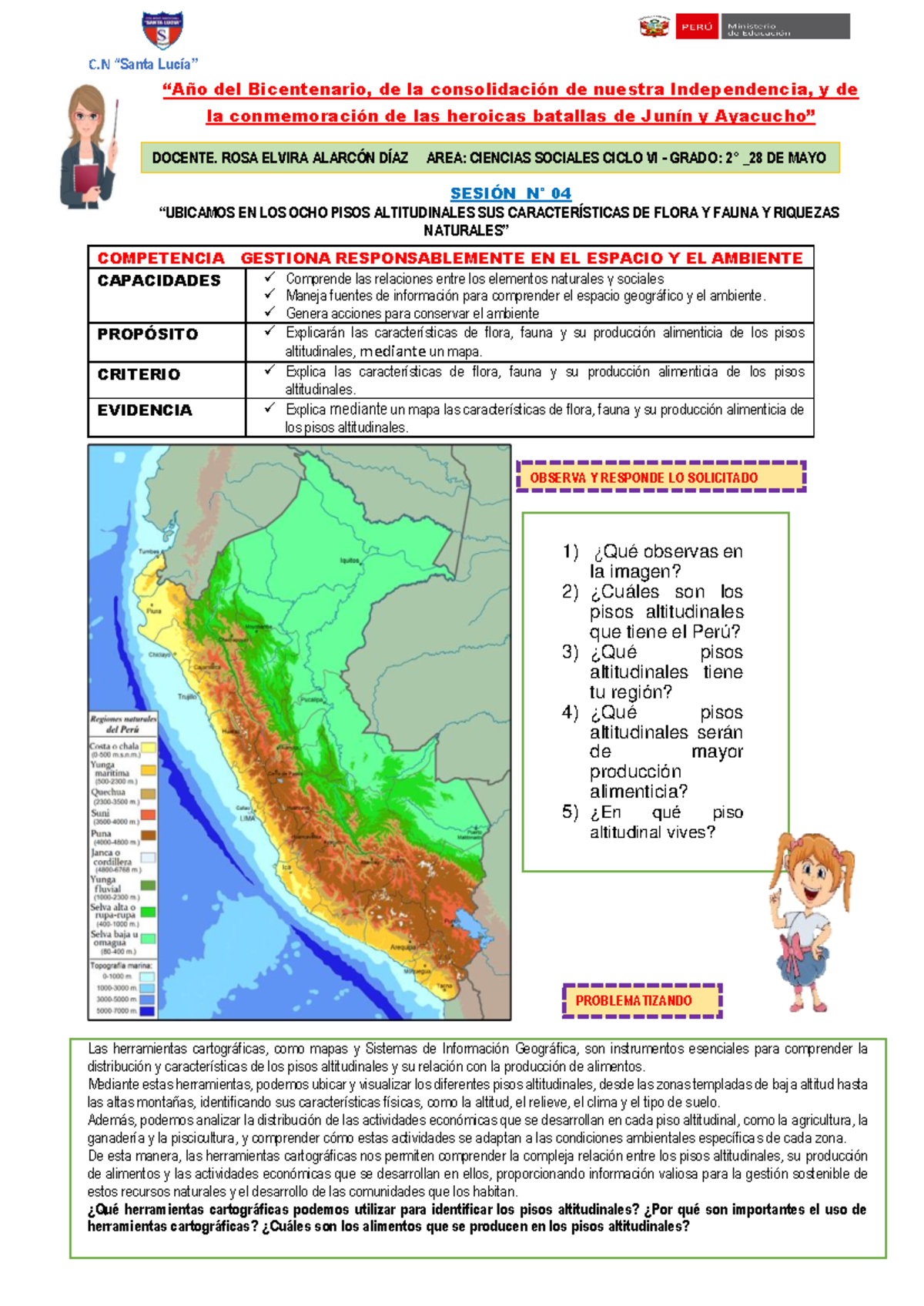 GUIA S4 Espacios Geográficos DE LAS 8 Regiones Naturales - 1) ¿Qué ...