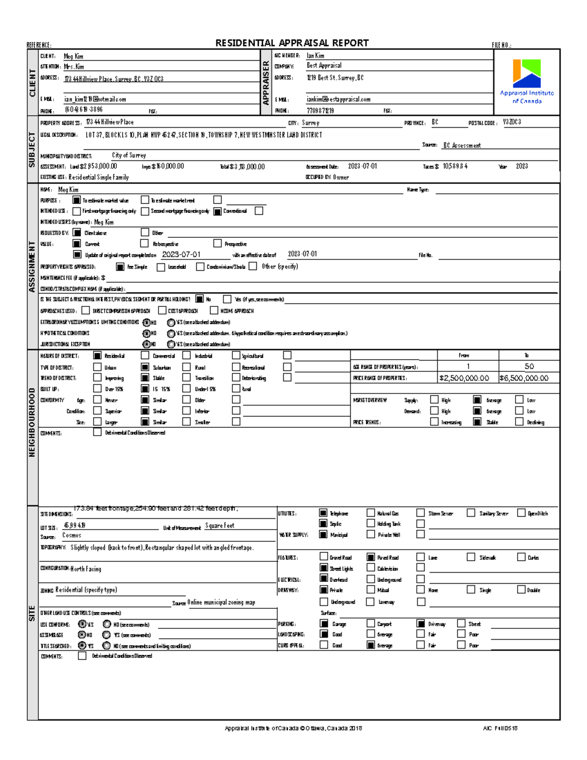 Project 1 for BUSI 330 - REFERENCE: F ILE NO.: LOT SIZE: Unit of ...