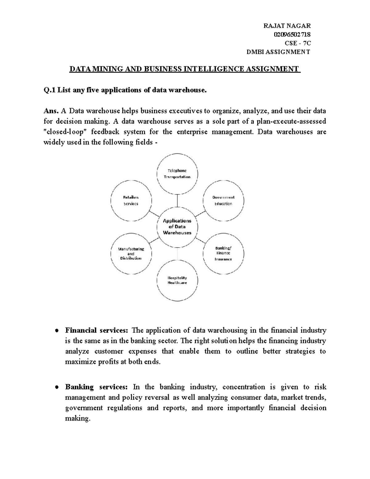 Rajat Nagar (02096502718) DMBI Assignment 06 - 02096502718 CSE - 7C ...