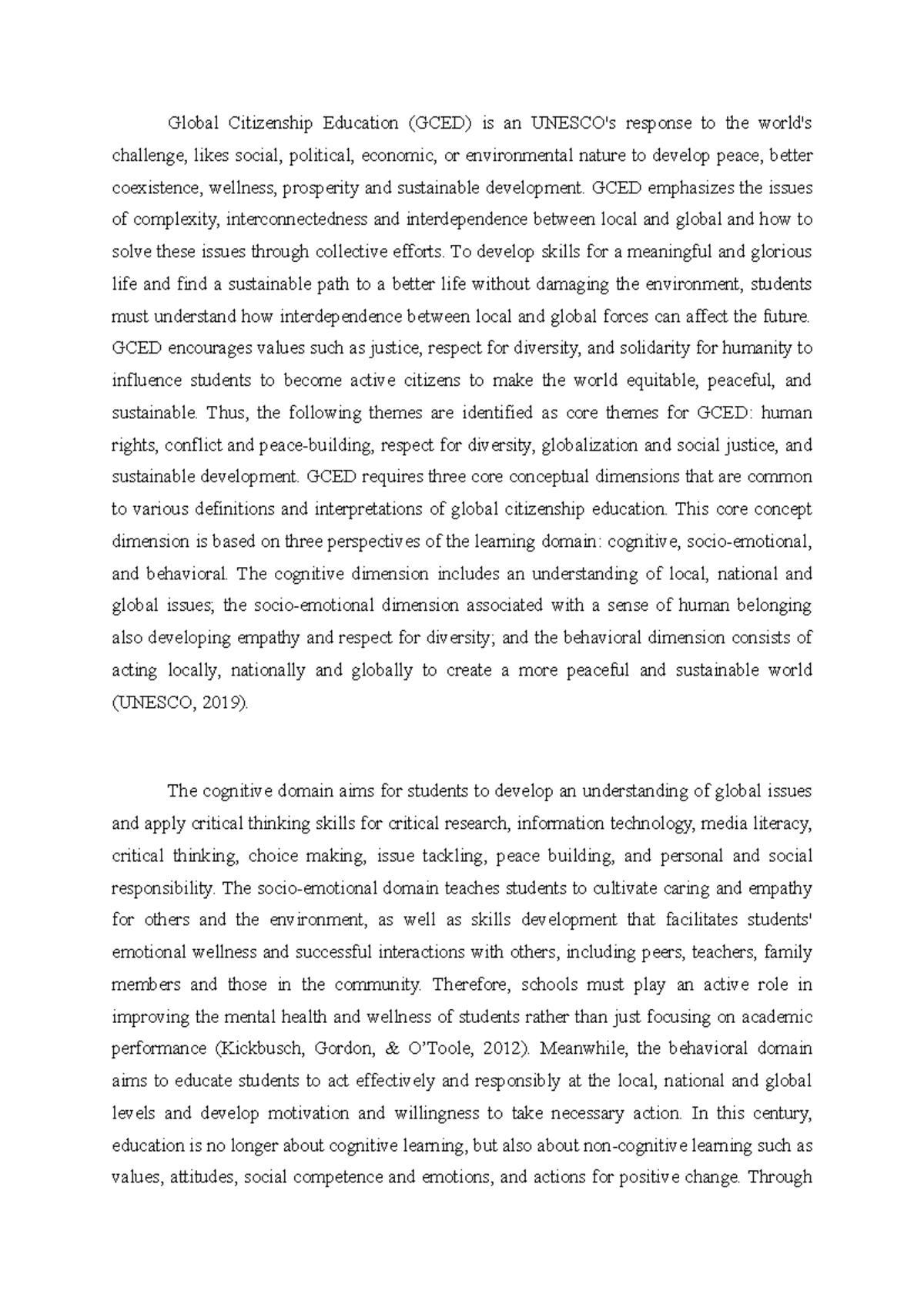 Global Citizenship Education - GCED emphasizes the issues of complexity ...