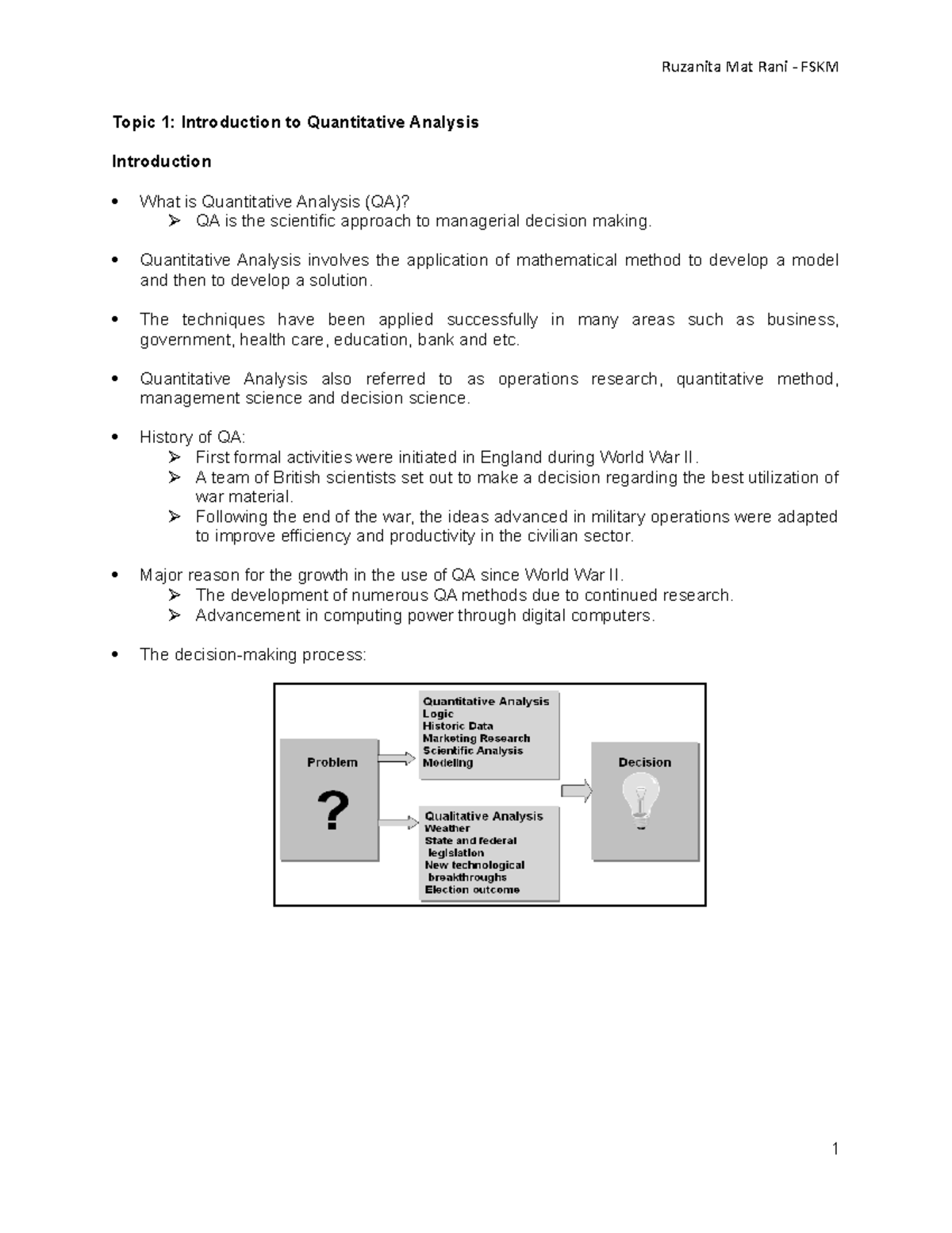 T1 Introduction 1 - NOTES CHAPTER 1 - Topic 1: Introduction to ...