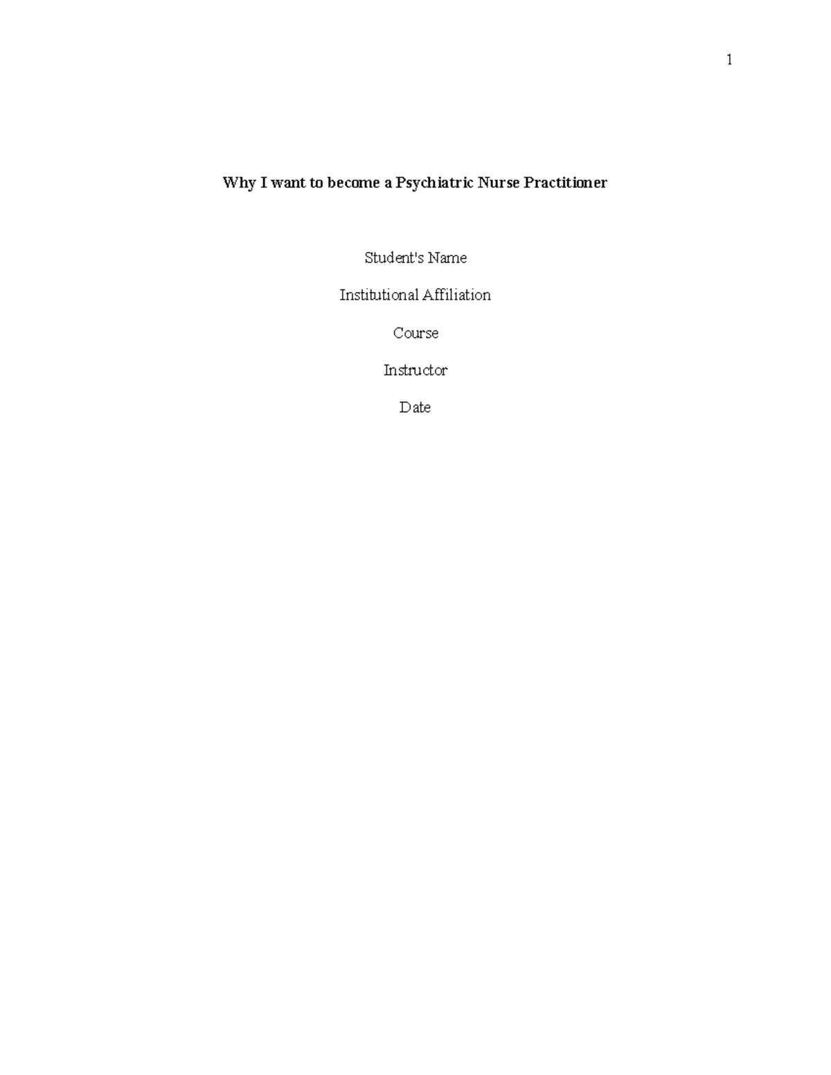 personal statement - Why I want to become a Psychiatric Nurse ...